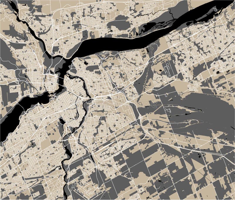 Map of the City of Ottawa, Ontario, Canada Stock Image - Image of ...
