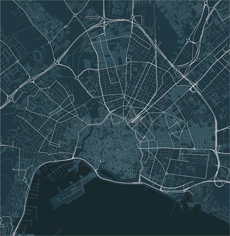 Map of the City of Palma, Spain Stock Vector - Illustration of street ...