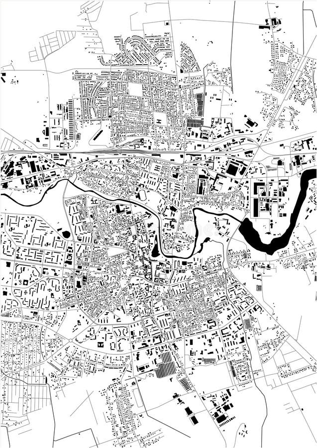 Map of the City of Panevezys, Lithuania Stock Vector - Illustration of ...