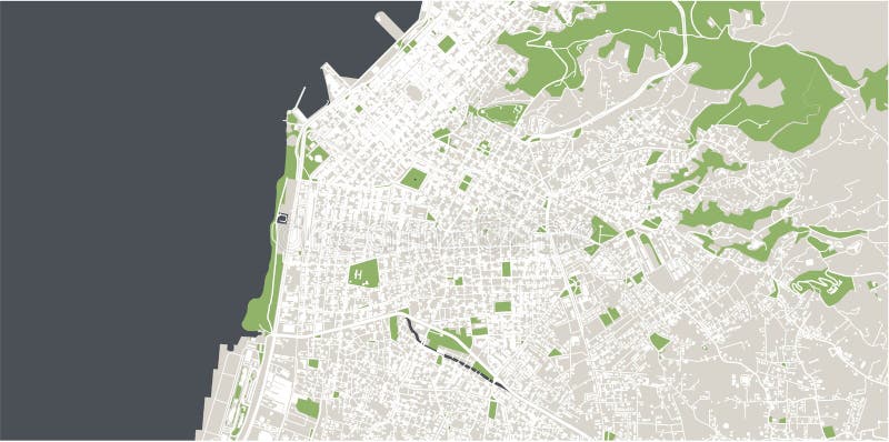 Map of the City of Patras, Greece Stock Vector - Illustration of draft ...