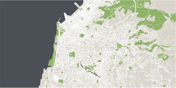 Map of the City of Patras, Greece Stock Vector - Illustration of draft ...