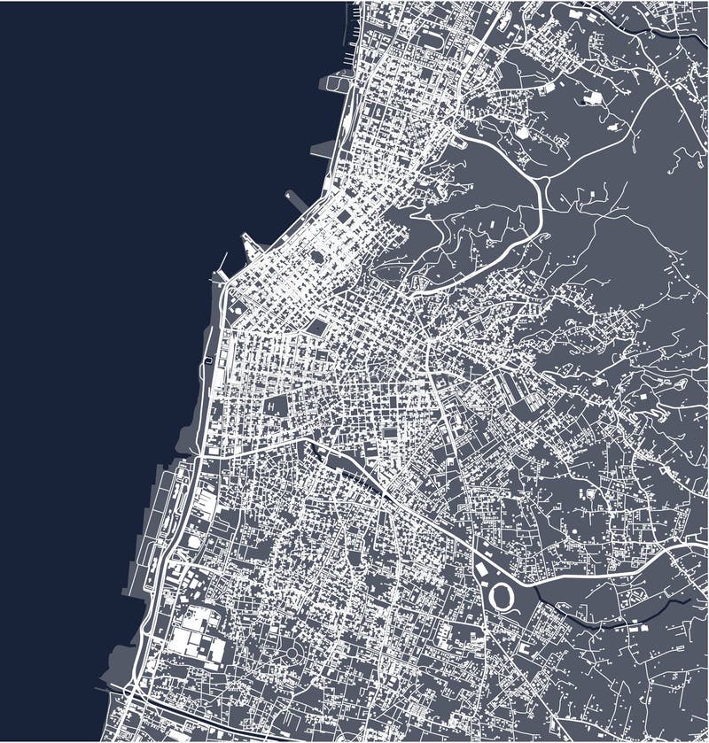 Map of the City of Patras, Greece Stock Vector - Illustration of ...