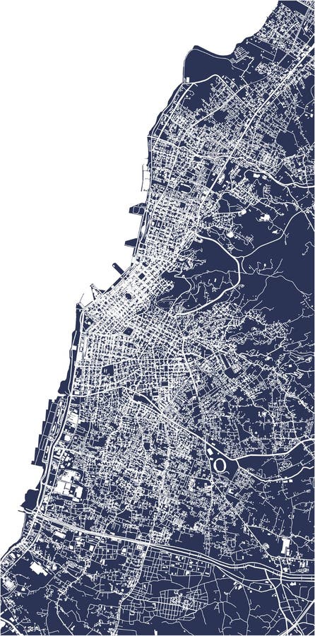 Map of the City of Patras, Greece Stock Image - Image of quarter ...