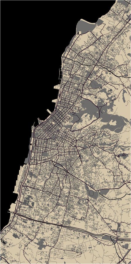 Map of the City of Patras, Greece Stock Illustration - Illustration of ...