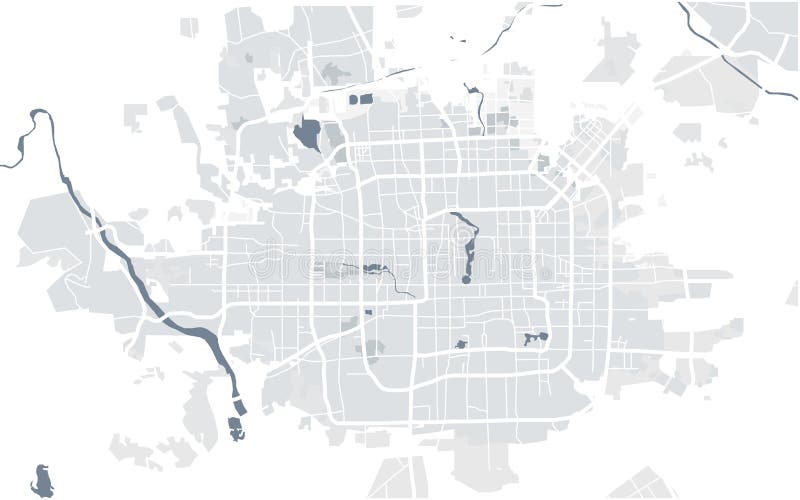 Map of the City of Peking, China Stock Illustration - Illustration of ...