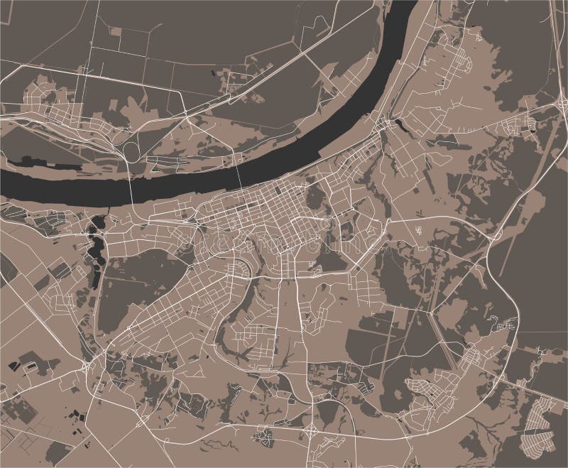 Map of the City of Perm, Russia Stock Illustration - Illustration of ...