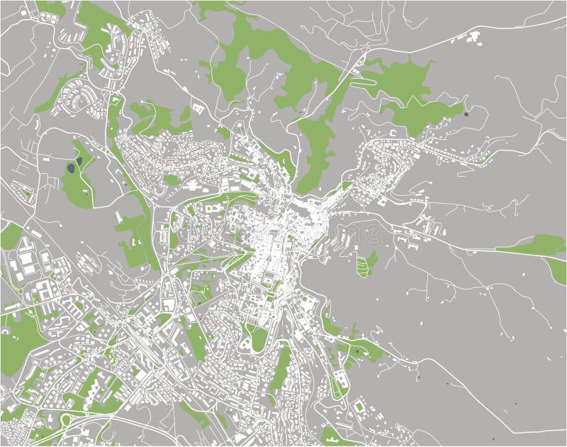 Map of the City of Perugia, Umbria, Italy Stock Illustration ...
