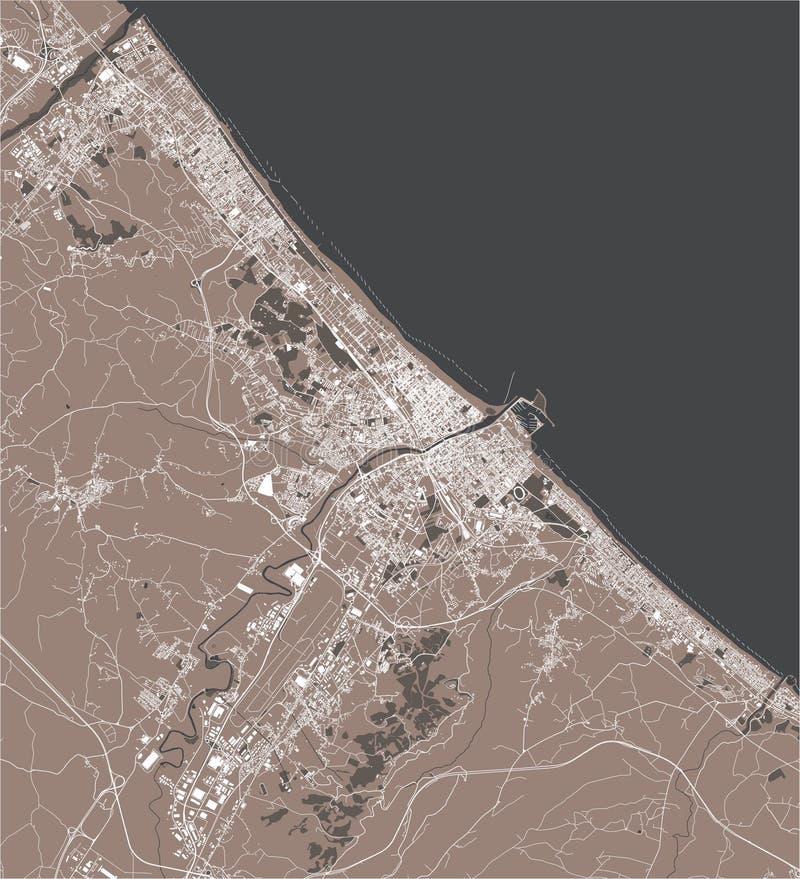 Pescara Italy City Map in Retro Style. Outline Map Stock Vector ...