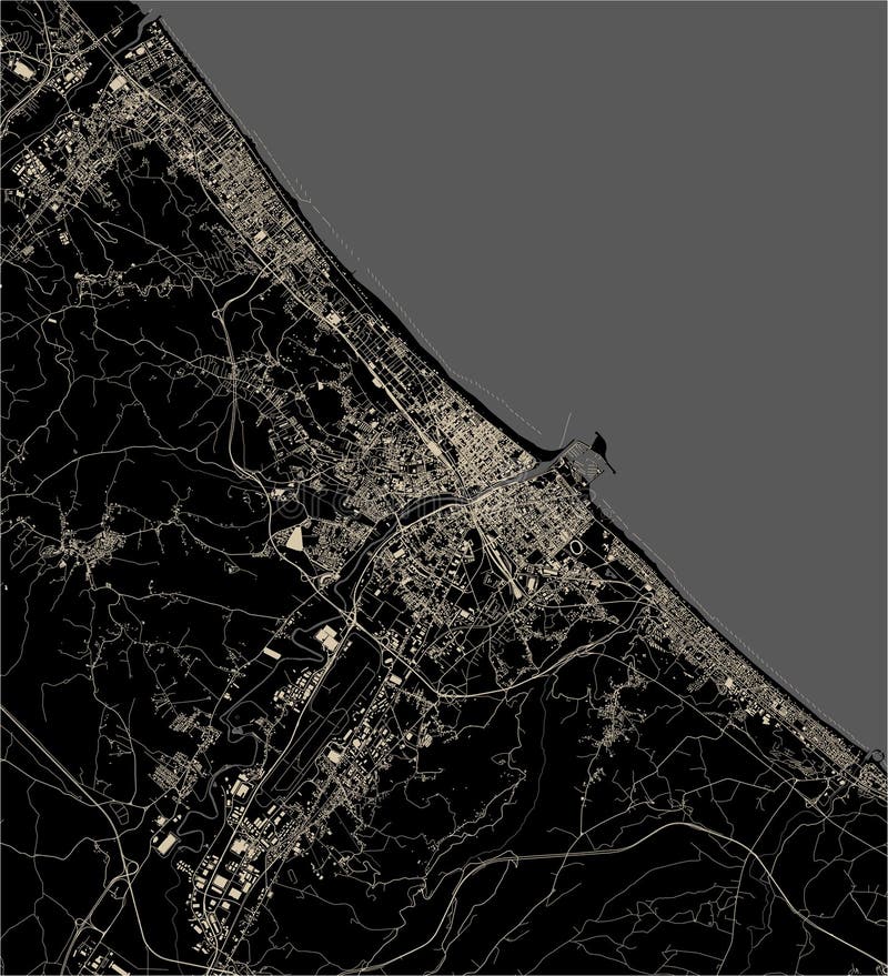 Map of the City of Pescara , Abruzzo, Italy Stock Illustration ...