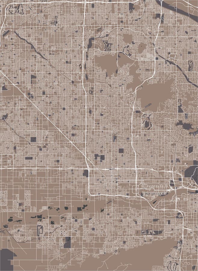 Map of the City of Phoenix, Arizona, USA Stock Illustration ...