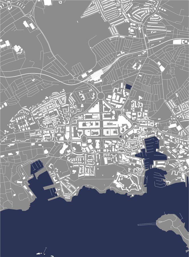 Map of the City of Plymouth, Devon, South West England, England, UK ...