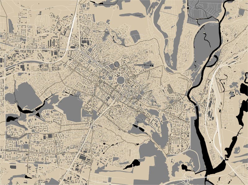 Map of the City of Poltava, Ukraine Stock Illustration - Illustration ...
