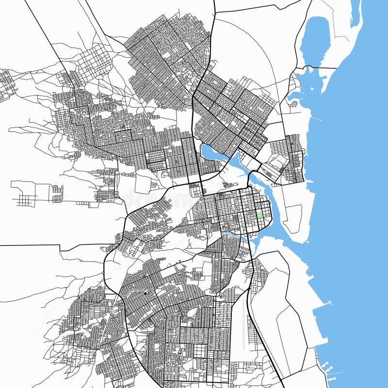 Map of the City of Port Sudan. Stock Illustration - Illustration of ...