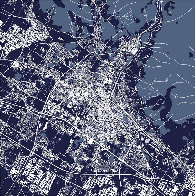 Map of the City of Prato, Italy Stock Vector - Illustration of location ...