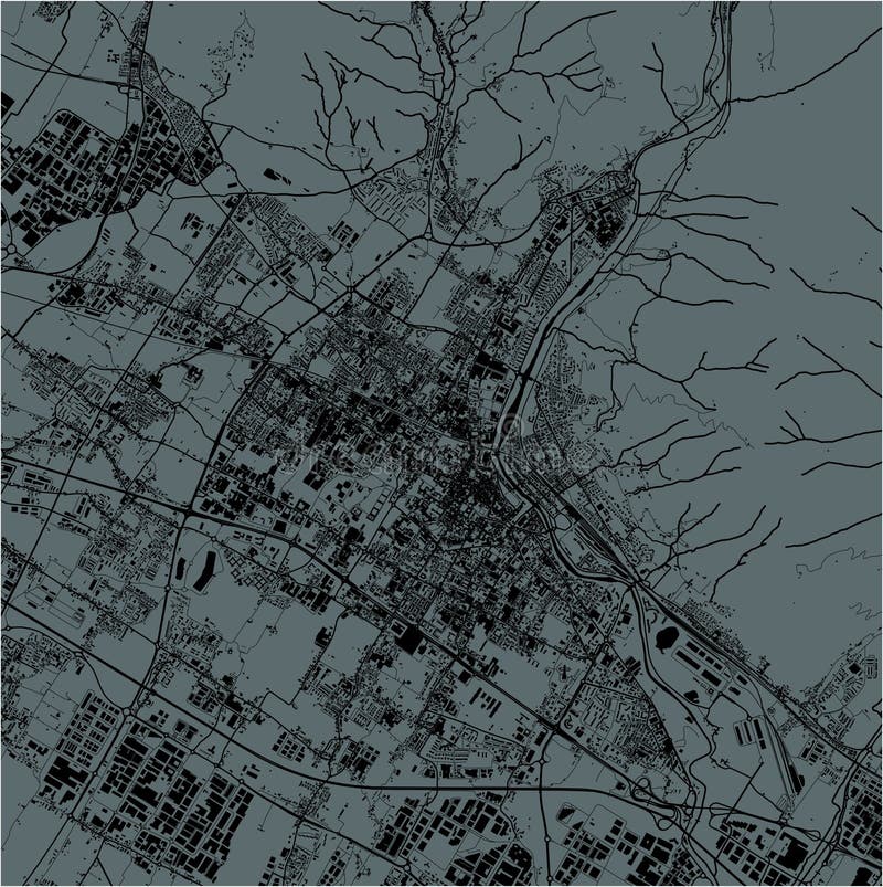 Map of the City of Prato, Italy Stock Vector - Illustration of location ...