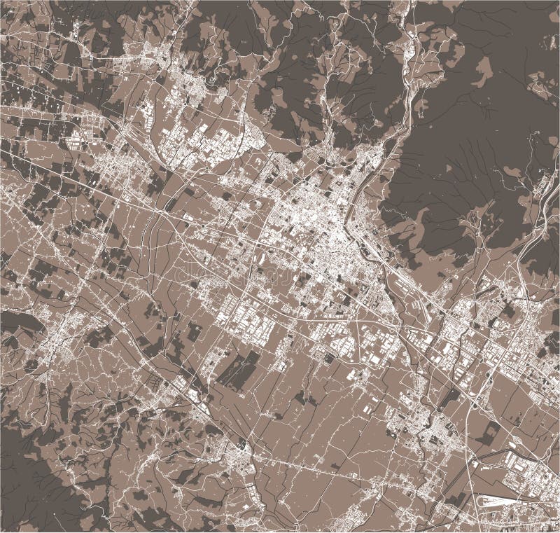Map of the City of Prato, Italy Stock Vector - Illustration of scale ...