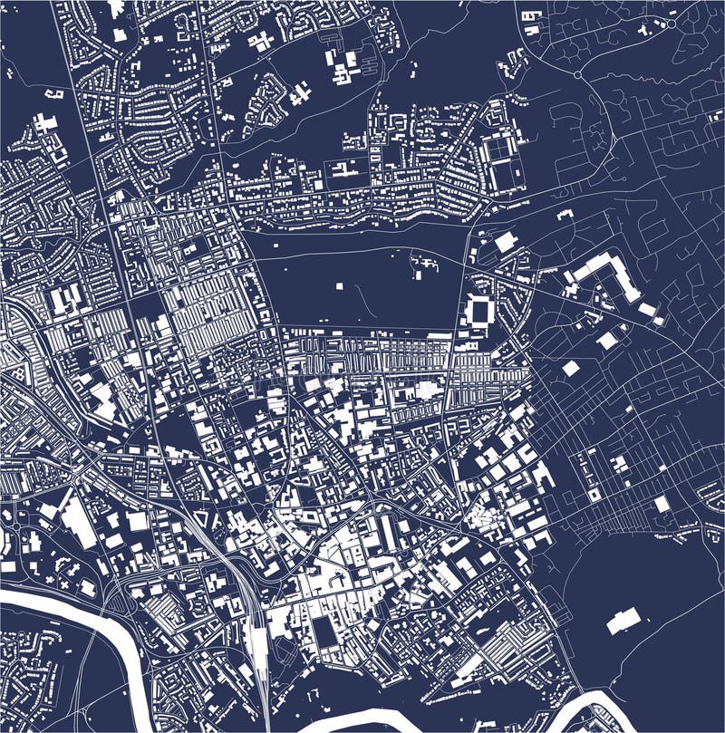 Map of the City of Preston, Lancashire, North West England, England, UK ...