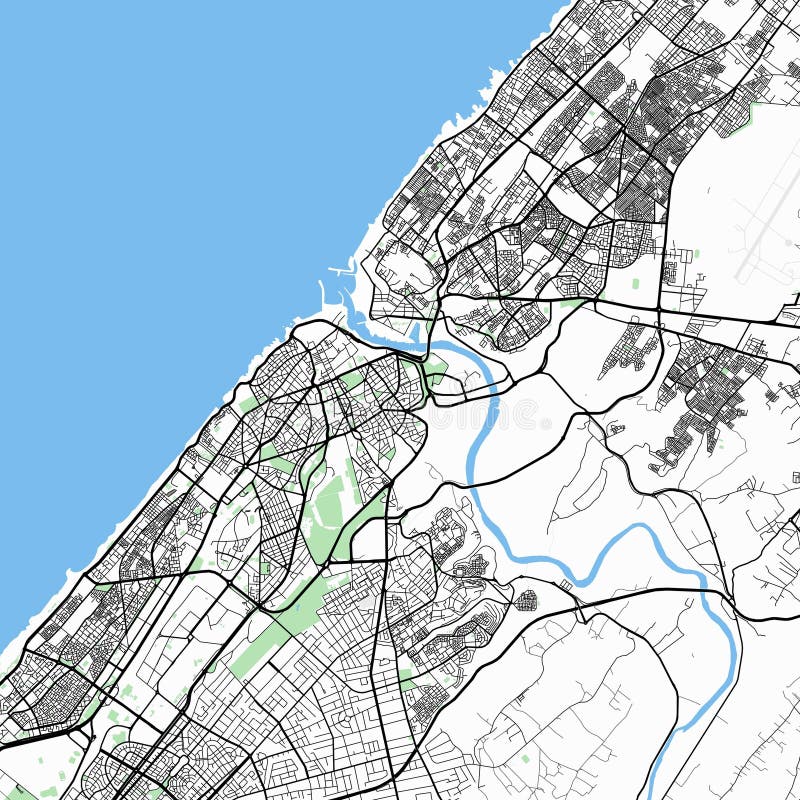 Map of the city of Rabat. stock illustration. Illustration of font ...