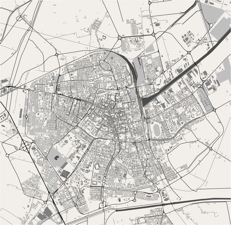 Map of the City of Ravenna, Italy Stock Vector - Illustration of center ...