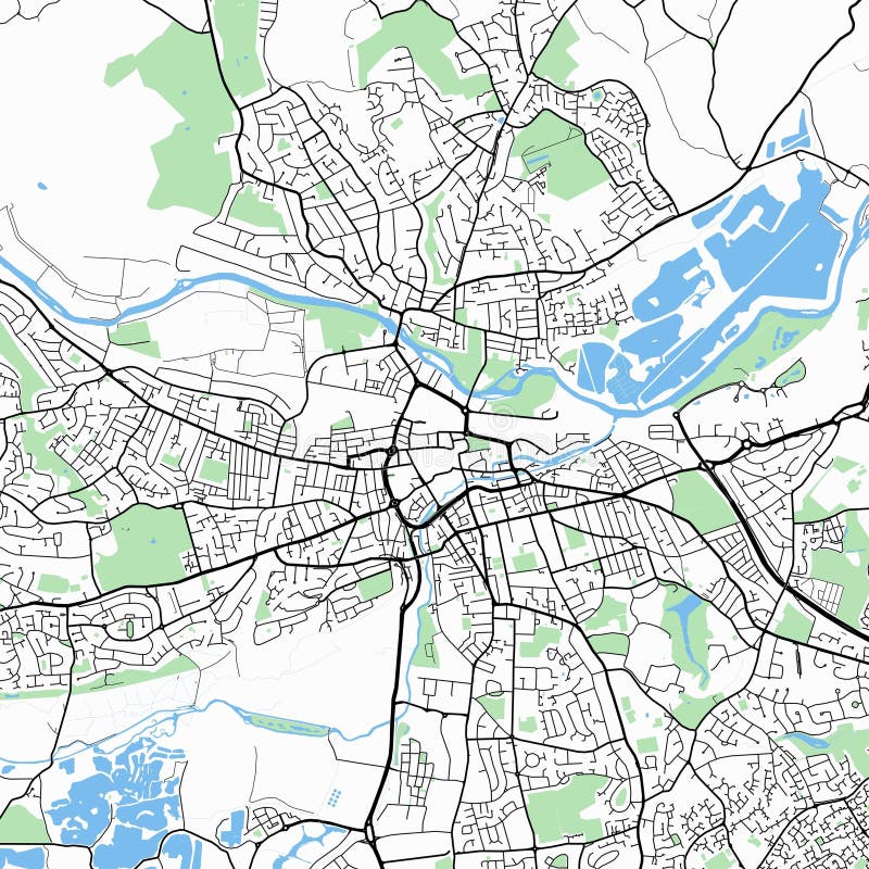 Map of the City of Reading. Stock Illustration - Illustration of ...