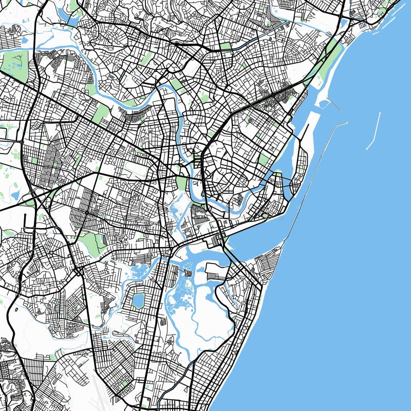 Map of the city of Recife. stock illustration. Illustration of sketch ...