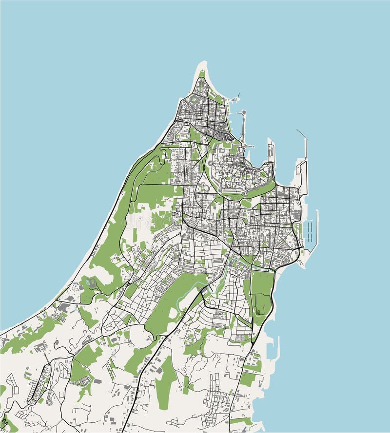 Map of the City of Rhodes, Greece Stock Vector - Illustration of land ...