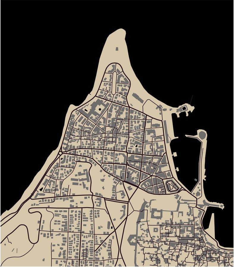 Map of the City of Rhodes, Greece Stock Vector - Illustration of land ...