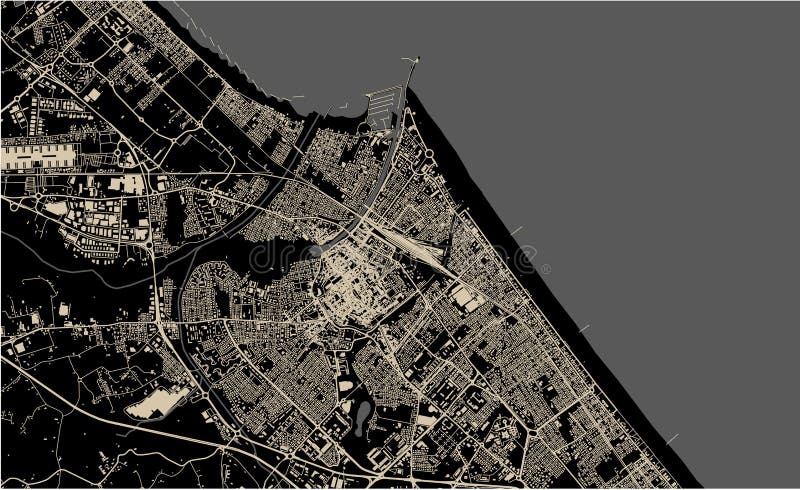 Map of the City of Rimini, Italy Stock Vector - Illustration of ...