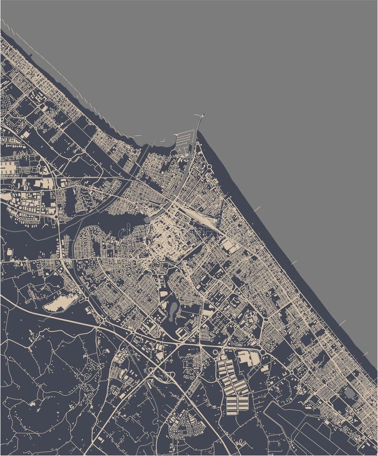 Map of the City of Rimini, Italy Stock Vector - Illustration of street ...