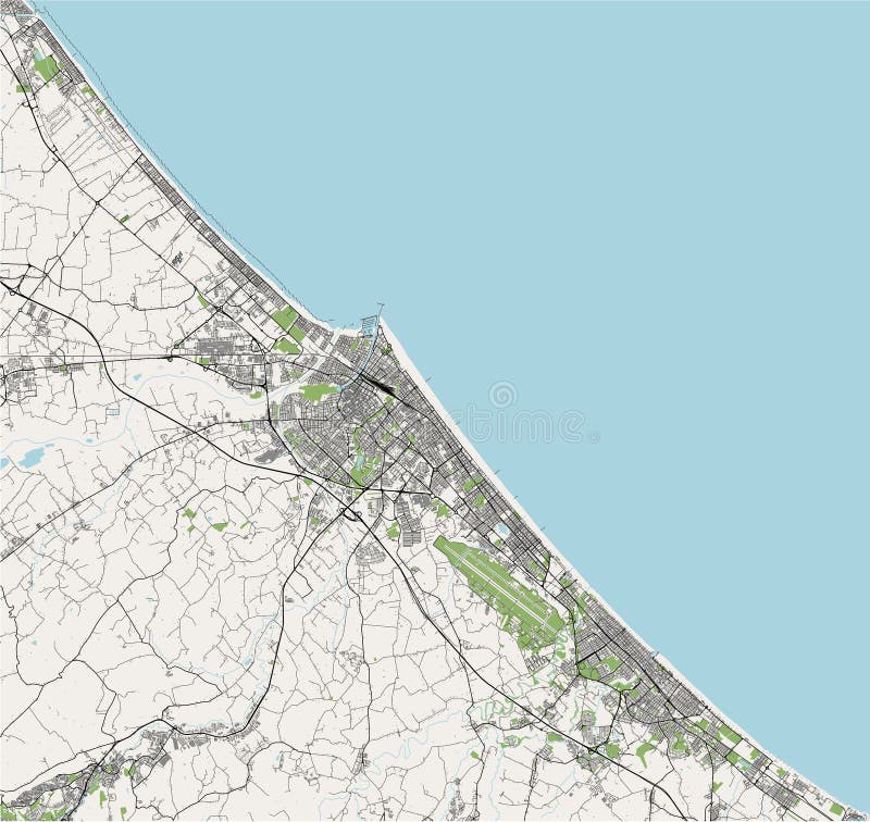 Map of the City of Rimini, Italy Stock Vector - Illustration of city ...