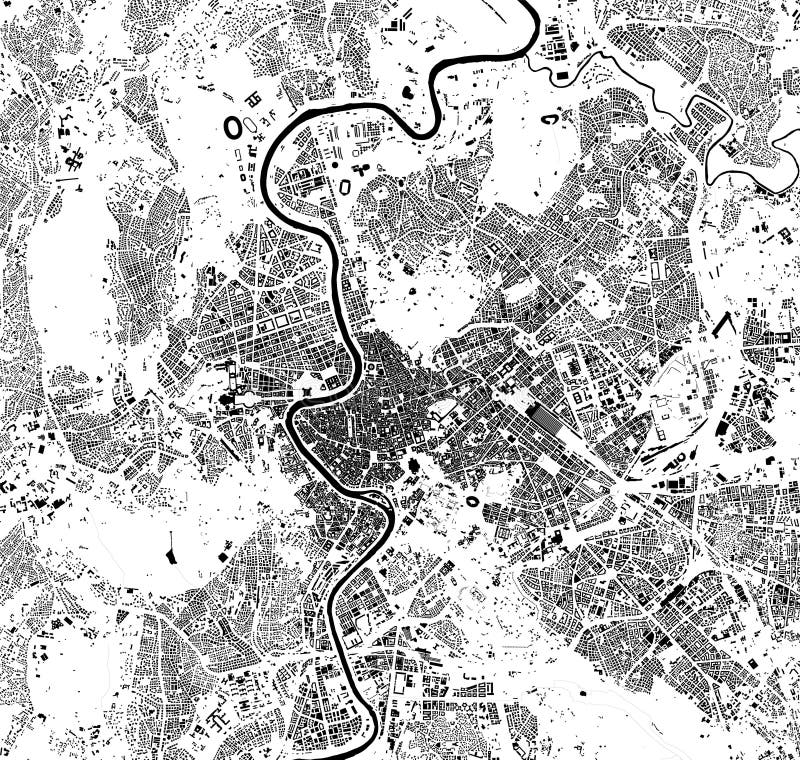 Map of the City of Rome, Italy Stock Vector - Illustration of center ...