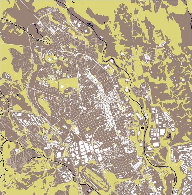 Map of the City of Sabadell, Spain Stock Vector - Illustration of ...