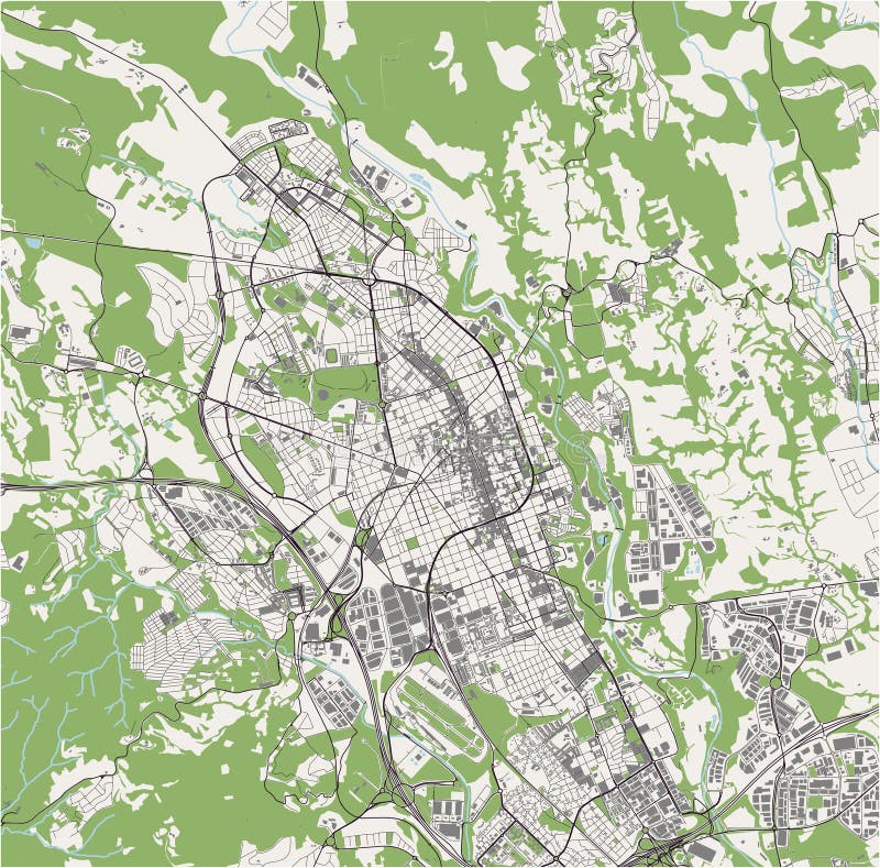 Map of the City of Sabadell, Spain Stock Vector - Illustration of ...