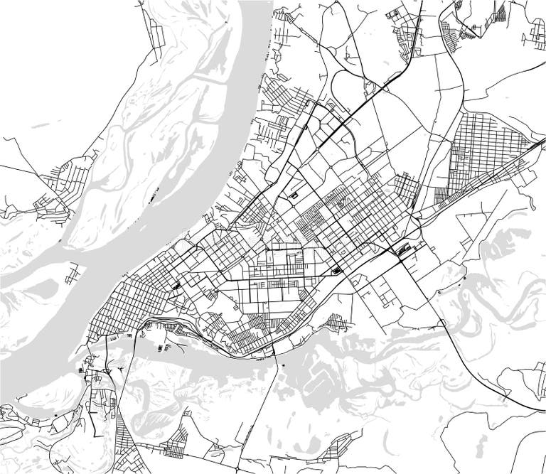 Map of the City of Samara, Russia Stock Illustration - Illustration of ...