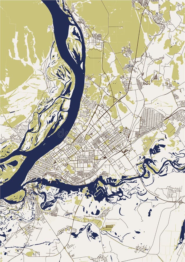 Map of the City of Samara, Russia Stock Illustration - Illustration of ...