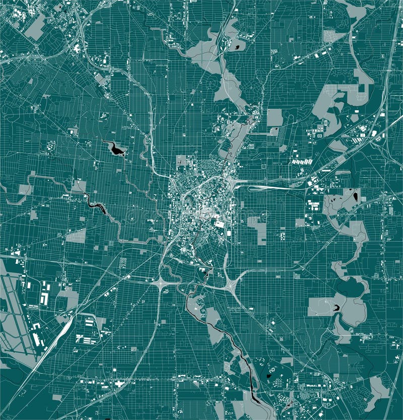 Map of the City of San Antonio, Texas, USA Stock Vector - Illustration ...