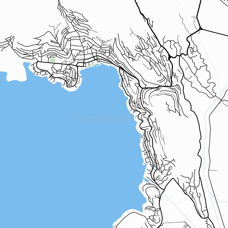 Map of the City of Sarande. Stock Illustration - Illustration of font ...