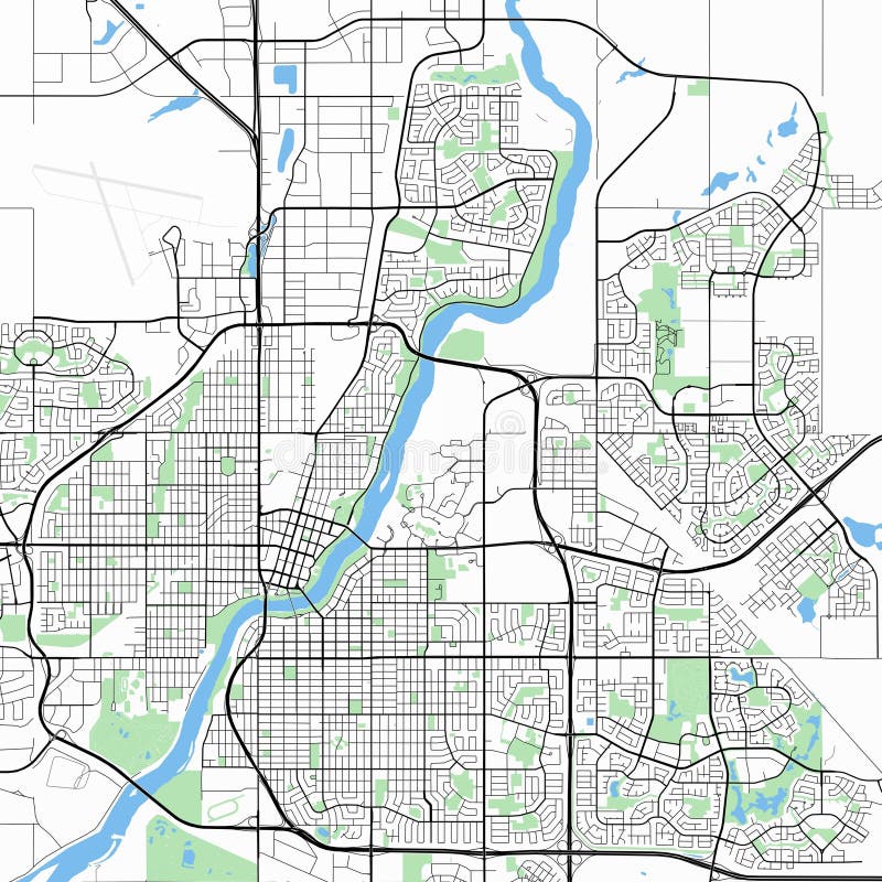 Map of the City of Saskatoon. Stock Illustration - Illustration of ...