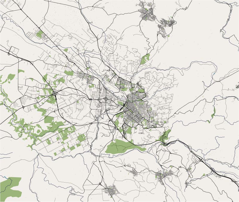 Map of the City of Sassari, Italy Stock Vector - Illustration of ...