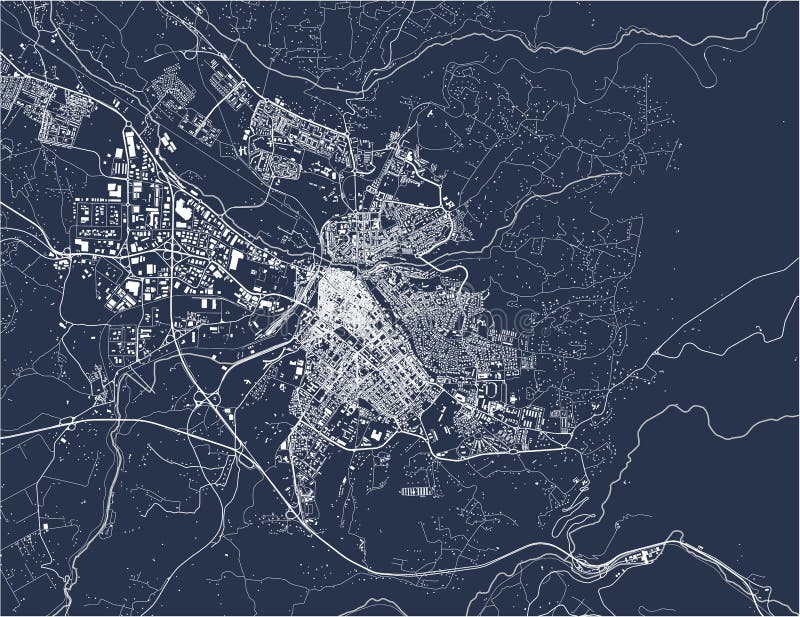 Map of the City of Sassari, Italy Stock Vector - Illustration of park ...
