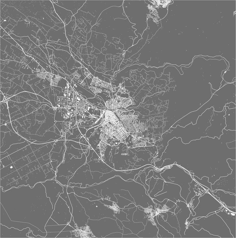 Map of the City of Sassari, Italy Stock Vector - Illustration of ...