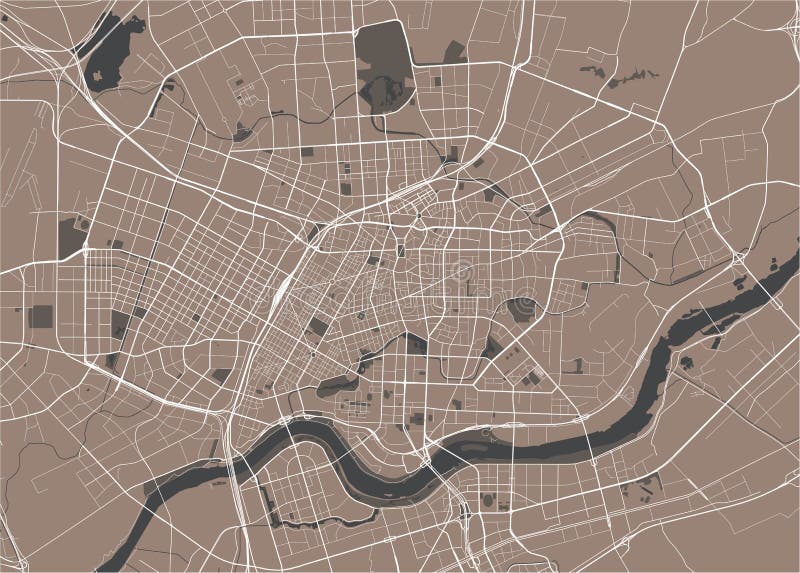 Map of the City of Shenyang, China Stock Illustration - Illustration of ...