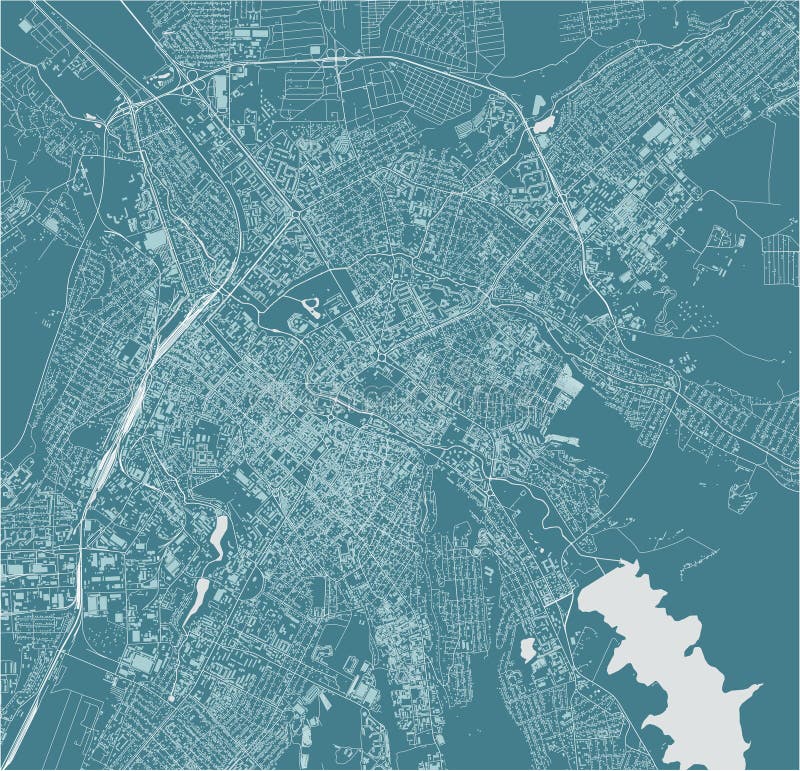 Map of the City of Simferopol, Crimea Stock Vector - Illustration of ...