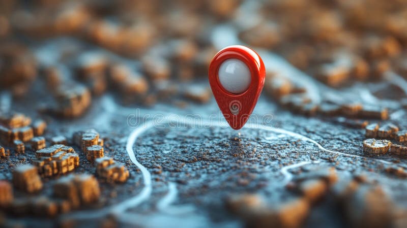 A Map of a City with a Small Red Pin, Useful for Marking Locations and ...