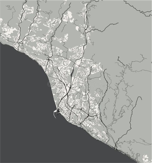 Map of the City of Sochi, Russia Stock Illustration - Illustration of ...