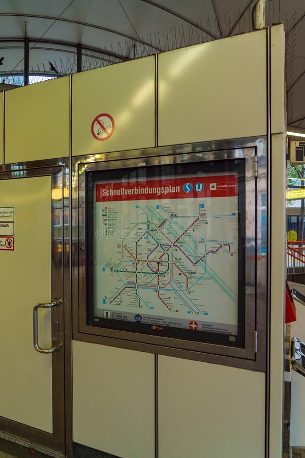 Map of City Subway System, Vienna, Austria Editorial Stock Image ...