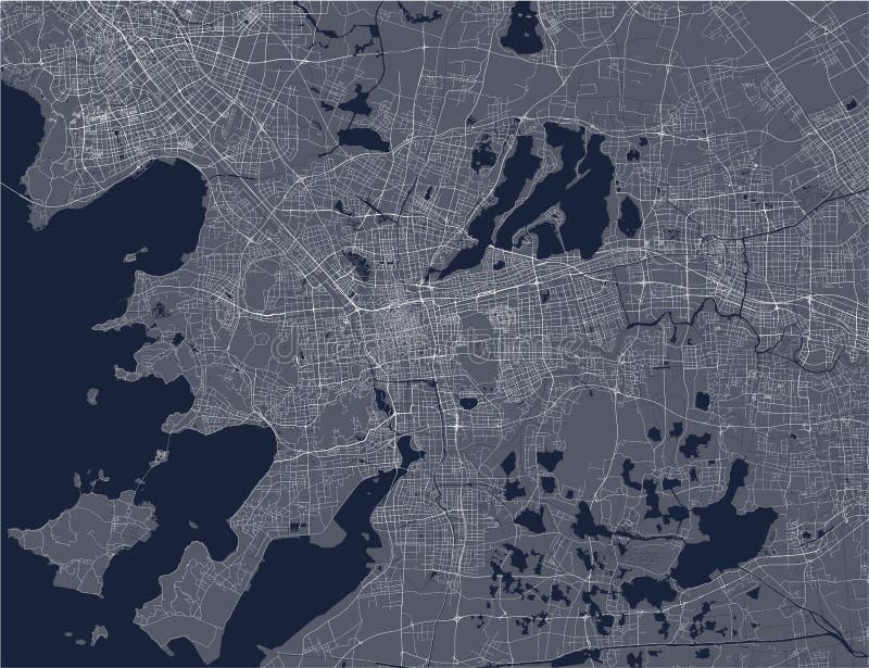 Map of the City of Suzhou, China Stock Illustration - Illustration of ...