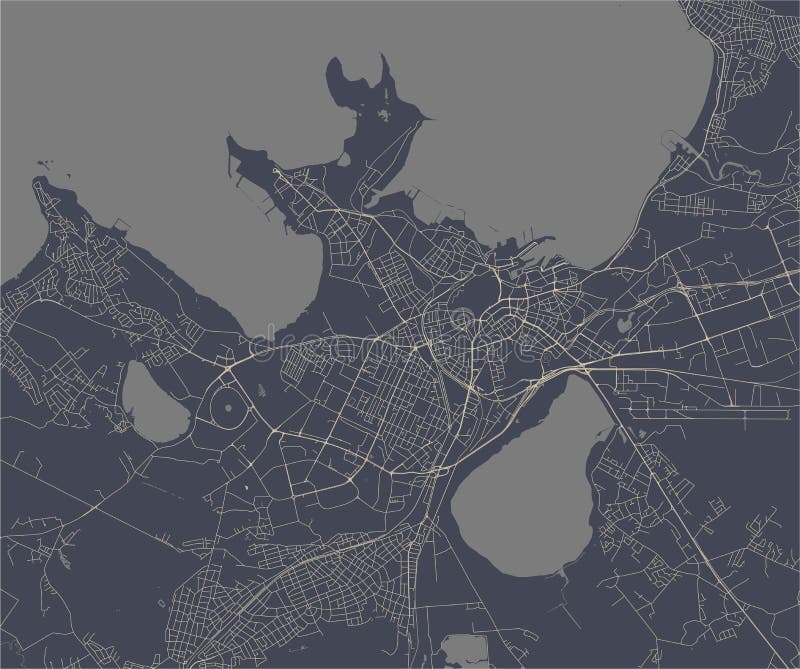 Map of the City of Tallinn, Estonia Stock Illustration - Illustration ...