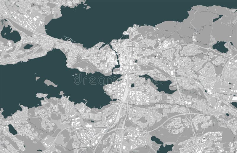 Map of the City of Tampere, Finland Stock Illustration - Illustration ...