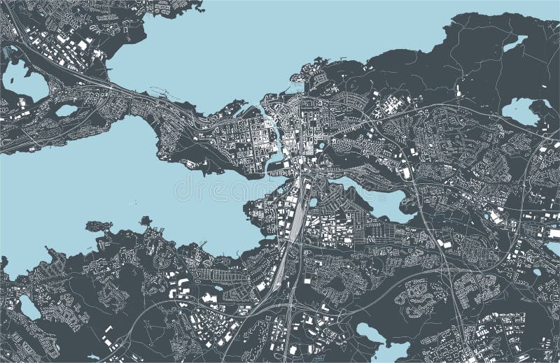 Map of the City of Tampere, Finland Editorial Photography - Image of ...